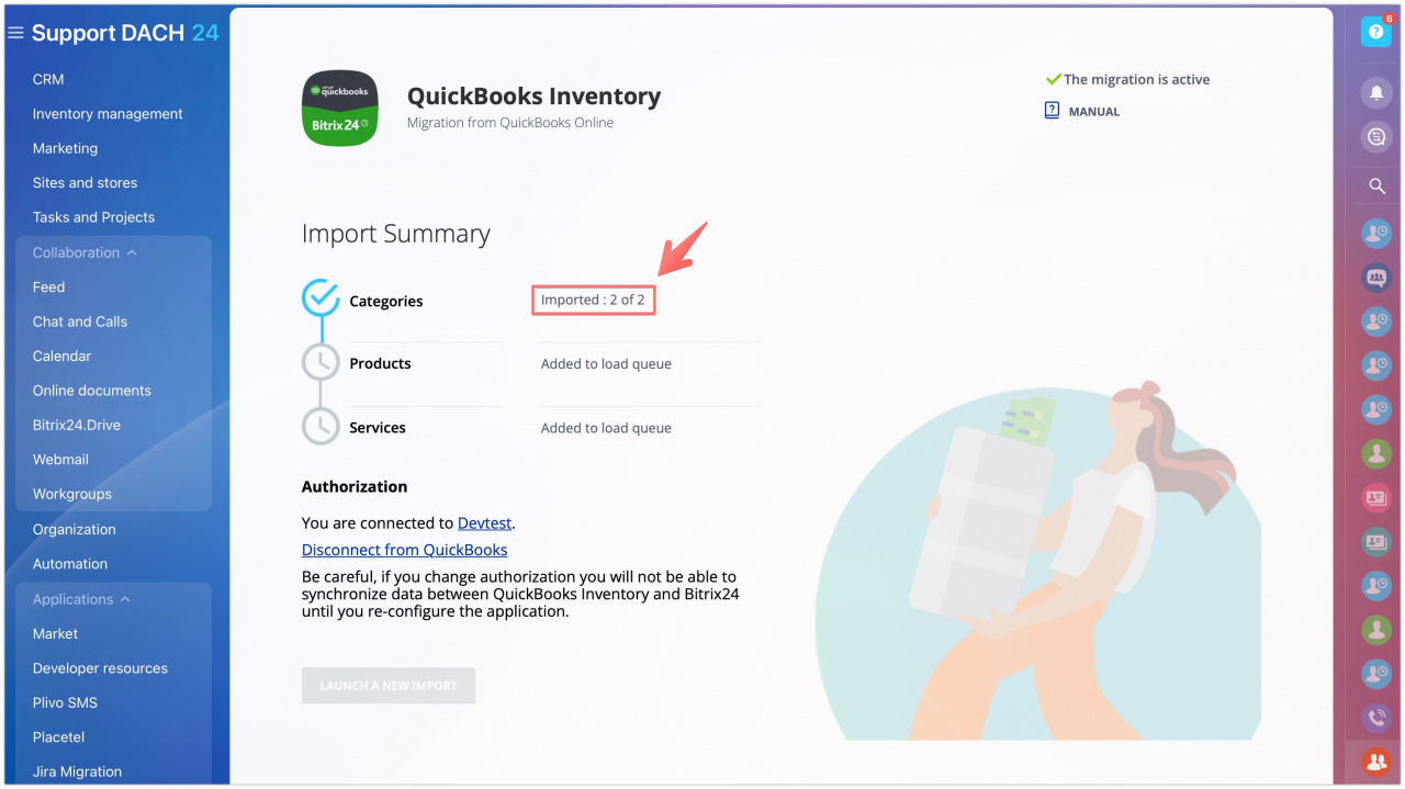 Migrate stock with QuickBooks Inventory